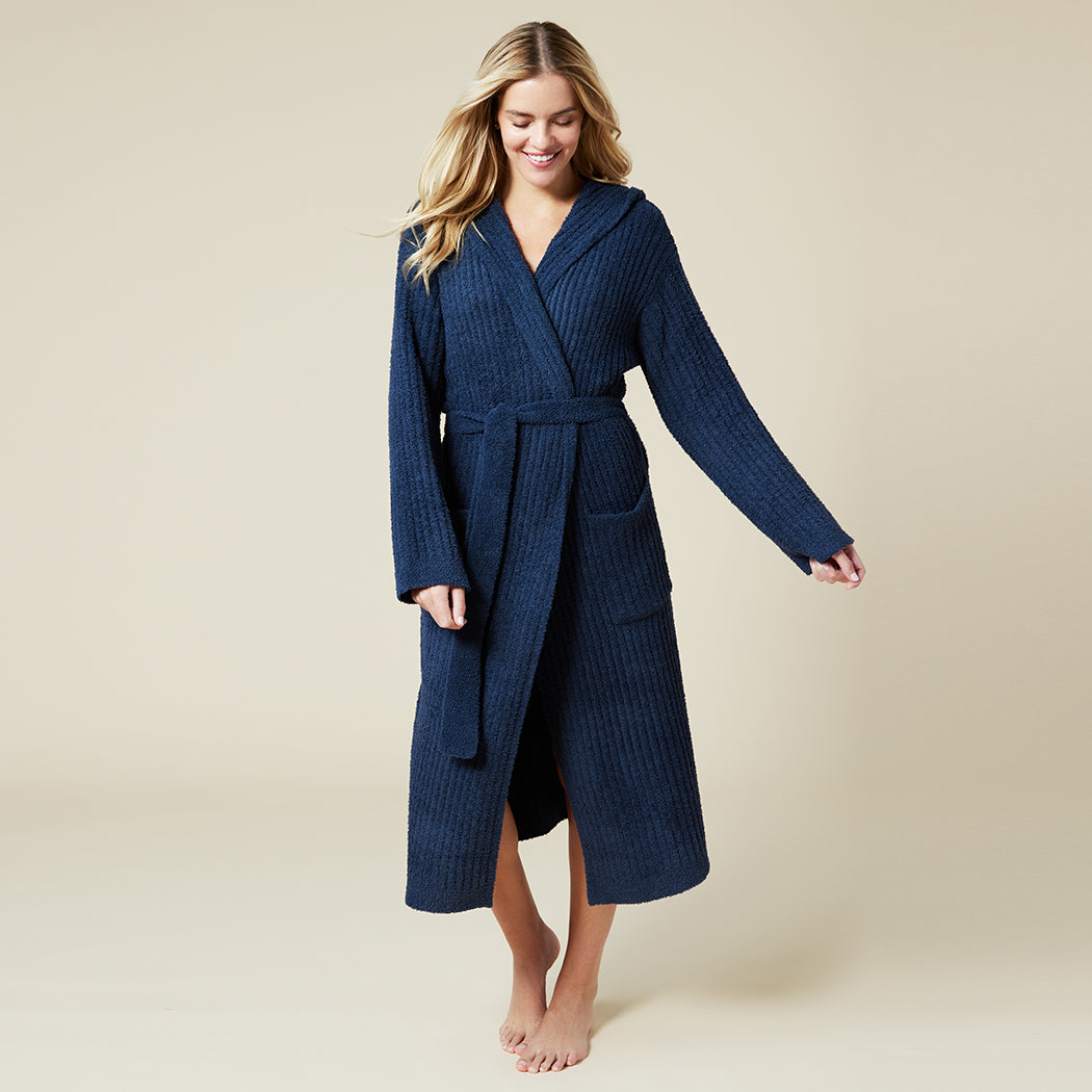 Hers and His! Solid Rib Marshmallow Unisex Hooded Robe – Softies